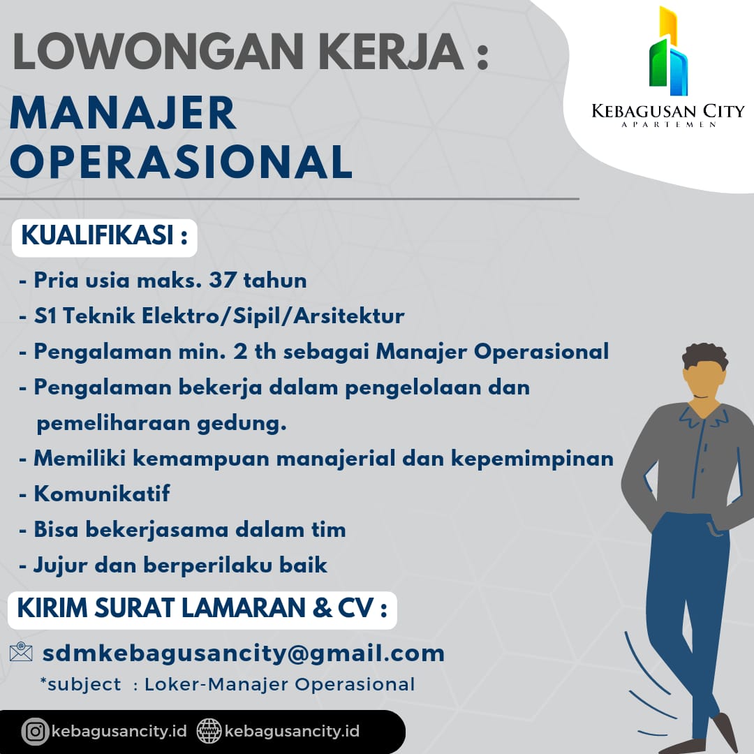 Lowongan Kerja Manager Oprasional – Kebagusan City